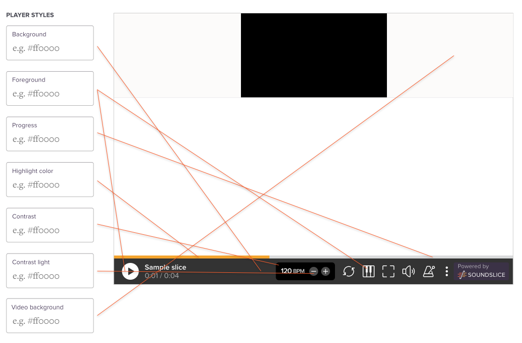 Customizing embed colors | Soundslice help | Soundslice